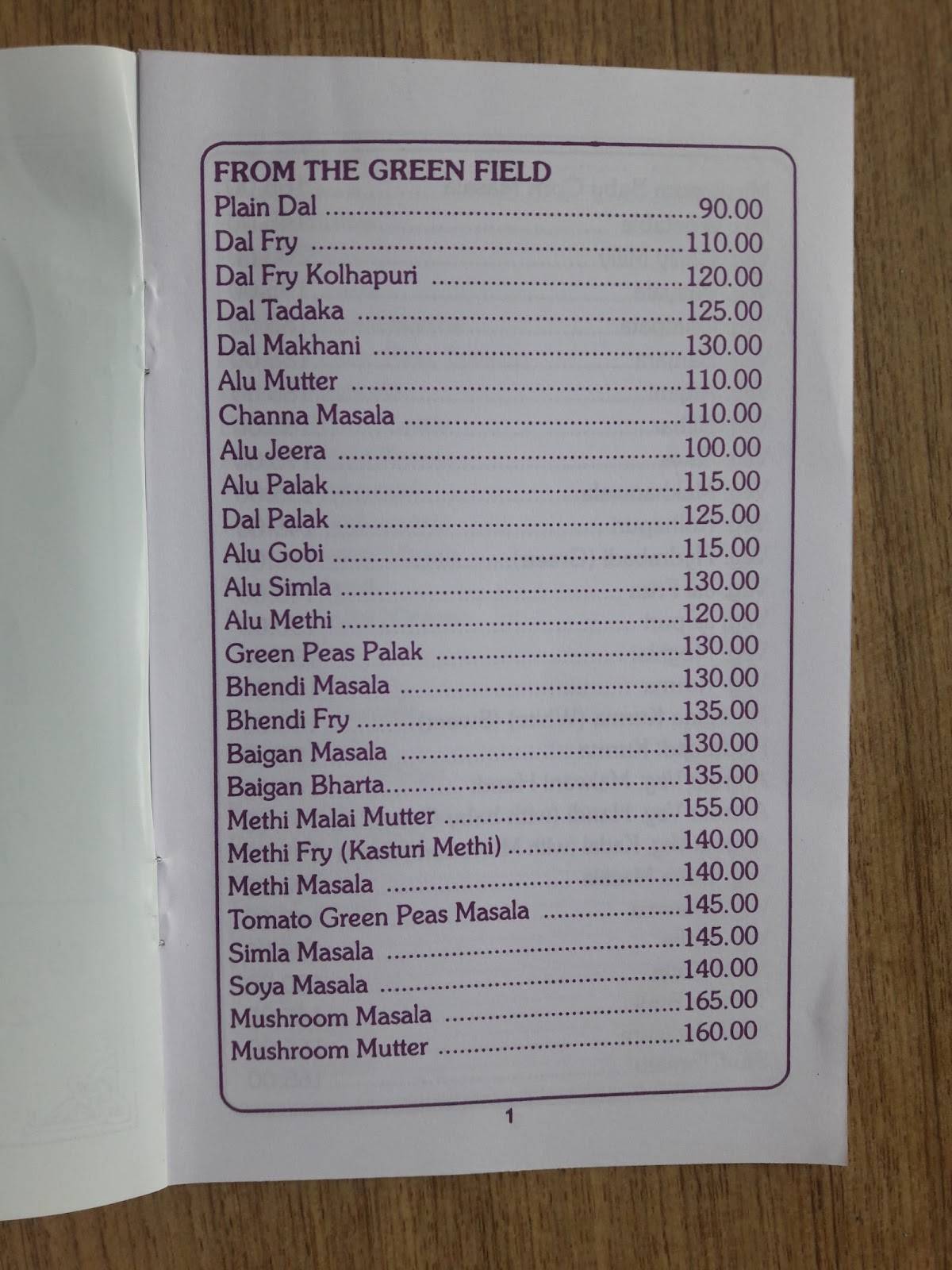 Menu at Amruta Veg Treat, Mumbai, 1-2