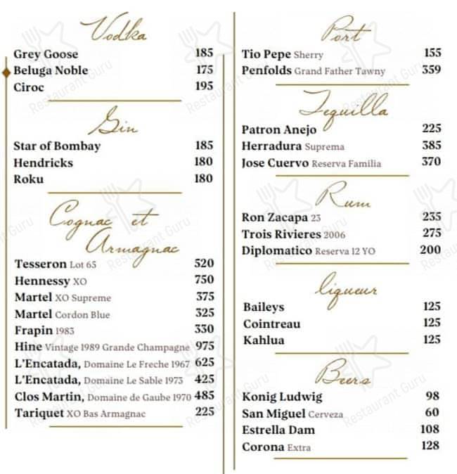 Menu at AMUZ Gourmet Restaurant, Jakarta