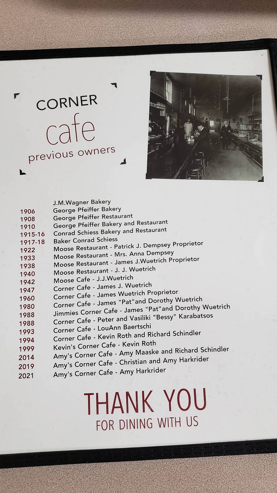Menu at Amy's Corner Cafe, Monroe
