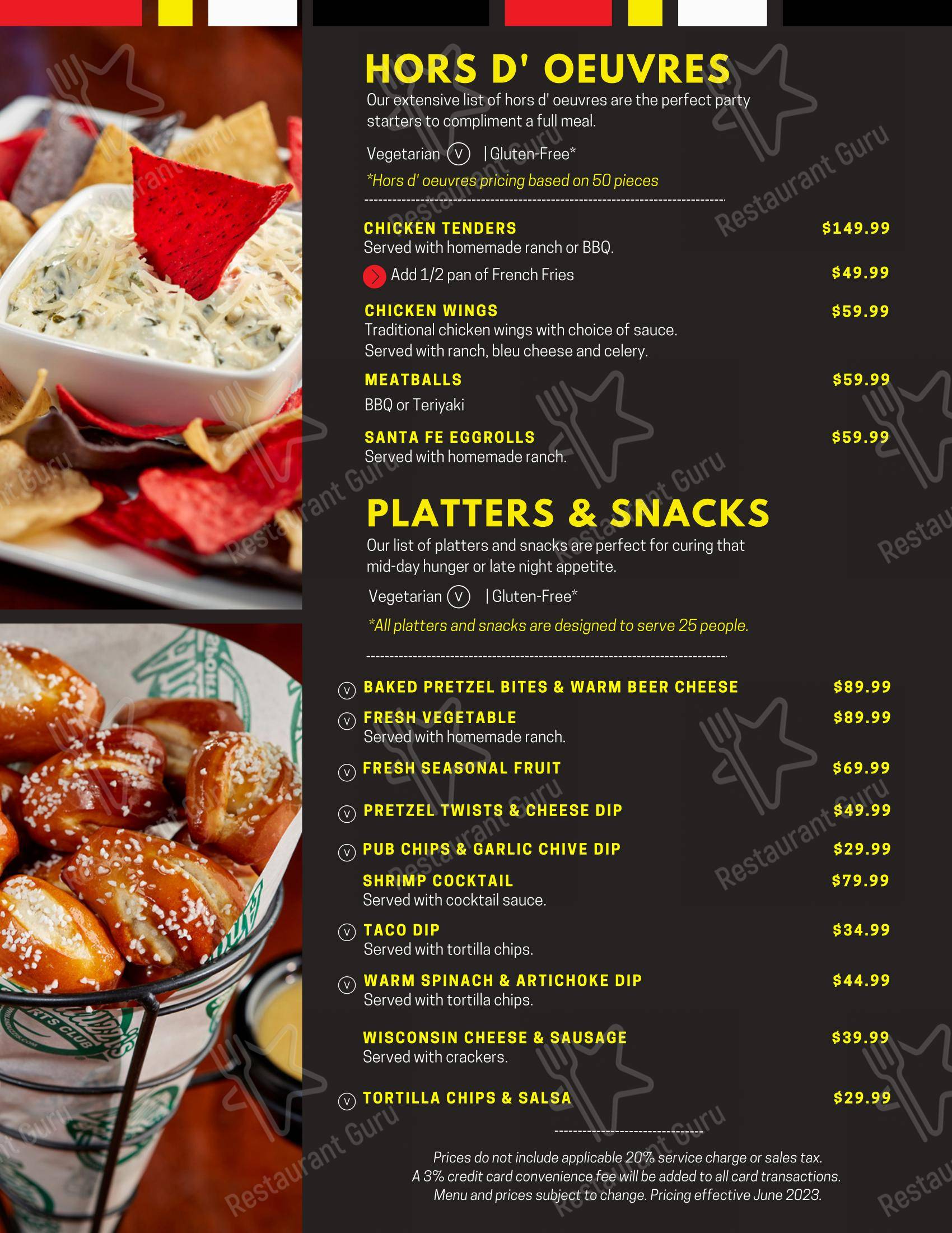 Menu at Anduzzi's Sports Club - Howard, Green Bay, Lineville Rd