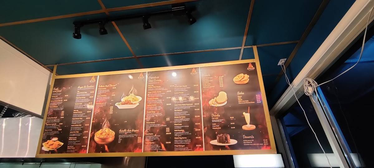 Menu at Angar Indian Kitchen restaurant, Kent