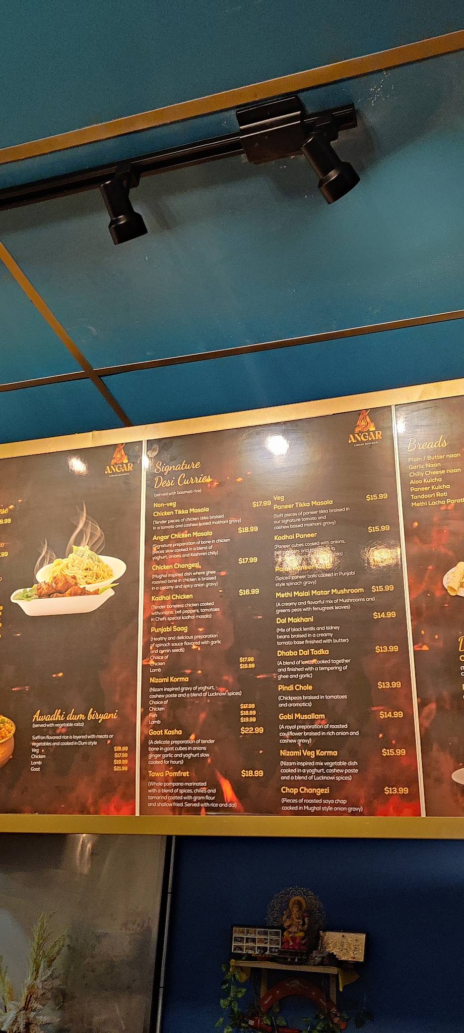 Menu at Angar Indian Kitchen restaurant, Kent
