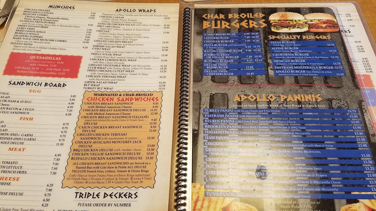 Menu at Apollo Restaurant Diner, East Meadow