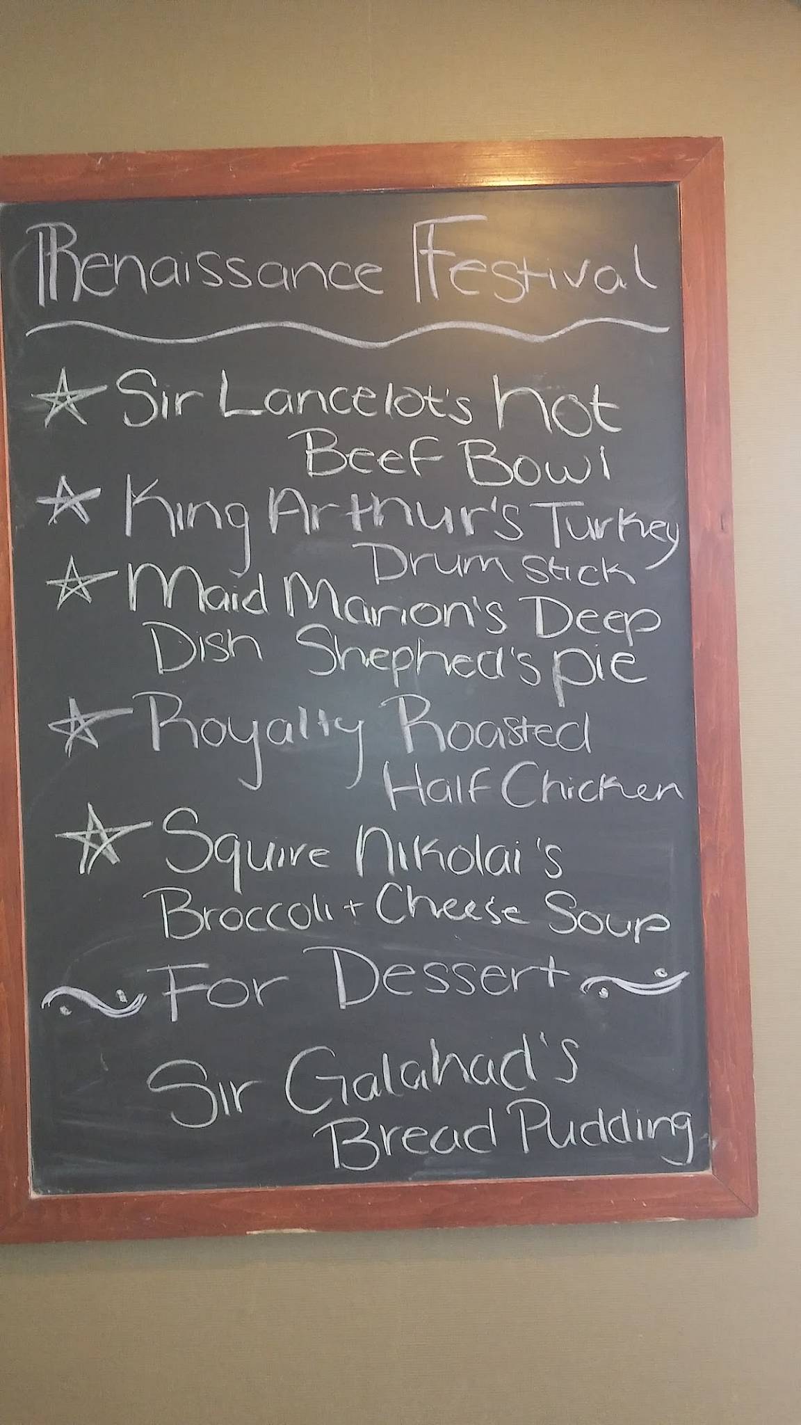 Menu at Apple Annie's restaurant, Roseville