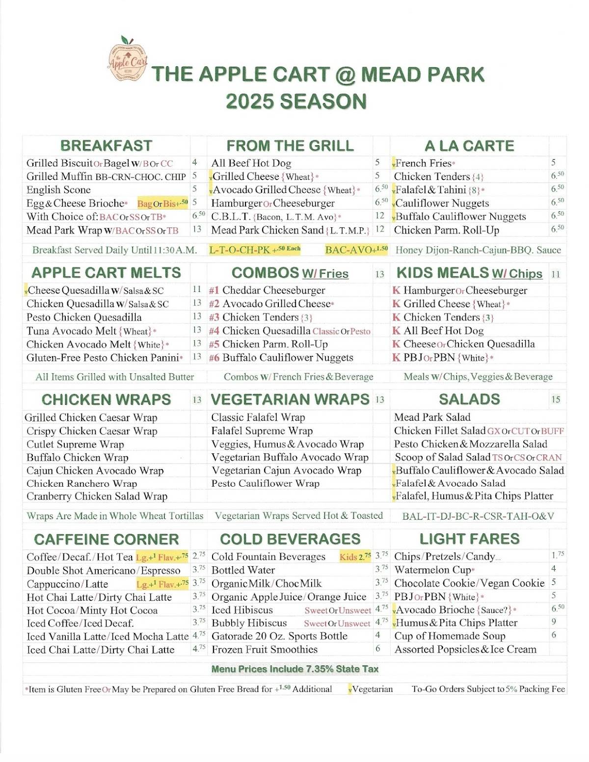 Menu at Apple Cart Food Co restaurant, New Canaan, 241 Park St