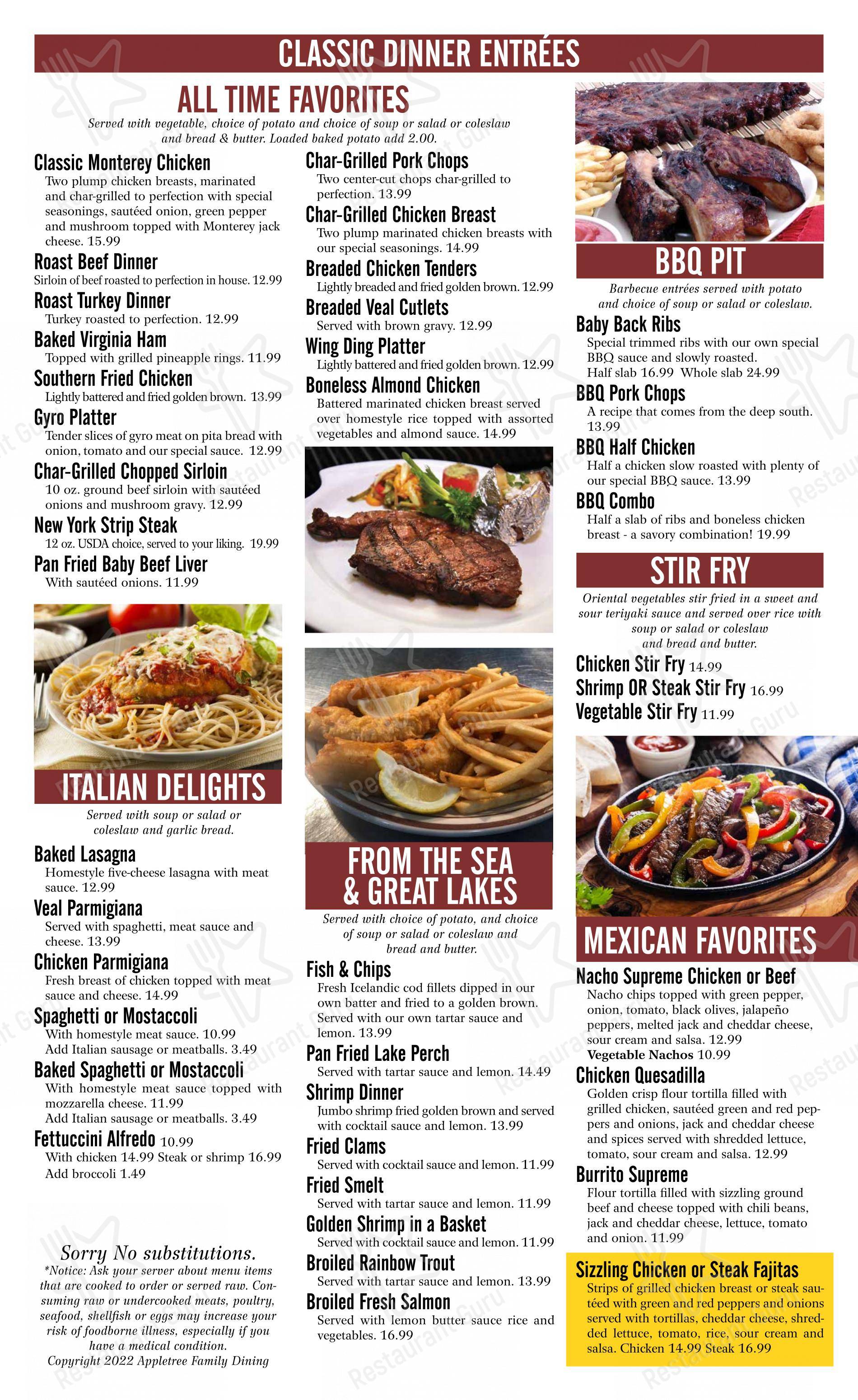 Menu at Apple Tree Family Dining restaurant, Lapeer