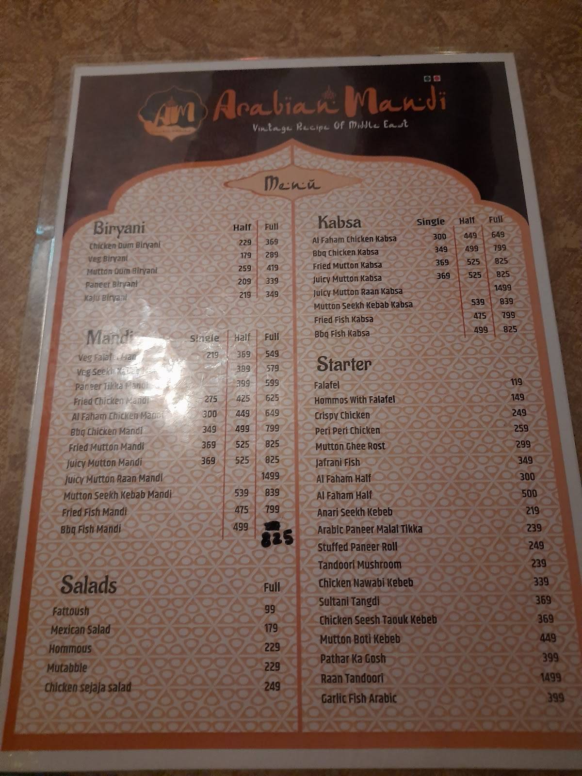 Menu at Arabian Mandi - Best Hyderabadi Restaurant, Pimpri-Chinchwad ...