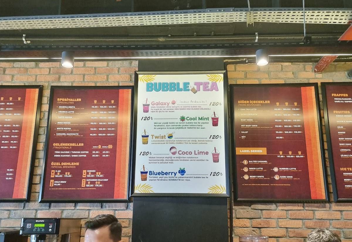 Menu at Arabica Coffee House Isparta Meydan, Isparta