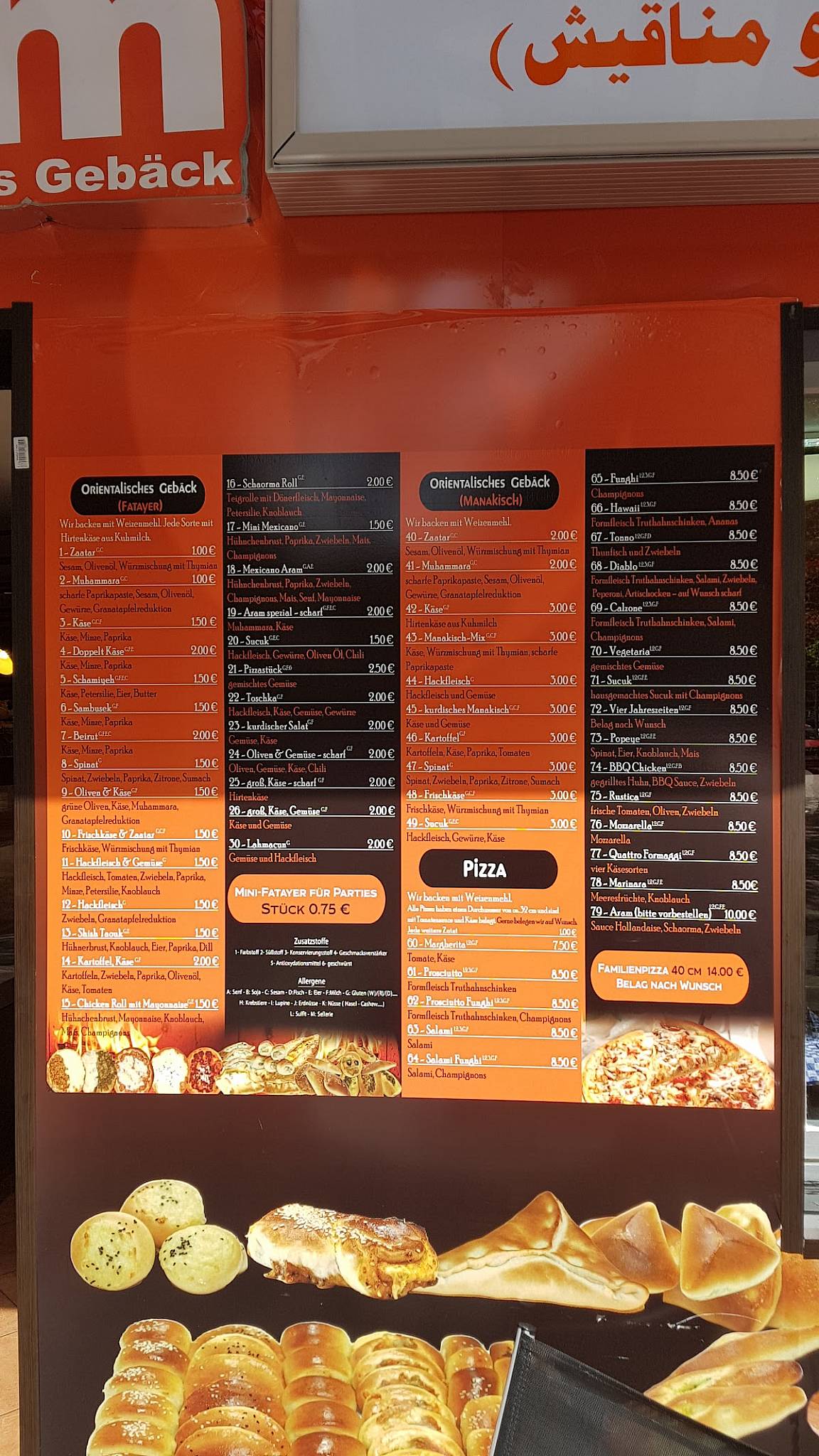 Carta de Aram Pizza & Orientlisches Gebäck, Bonn