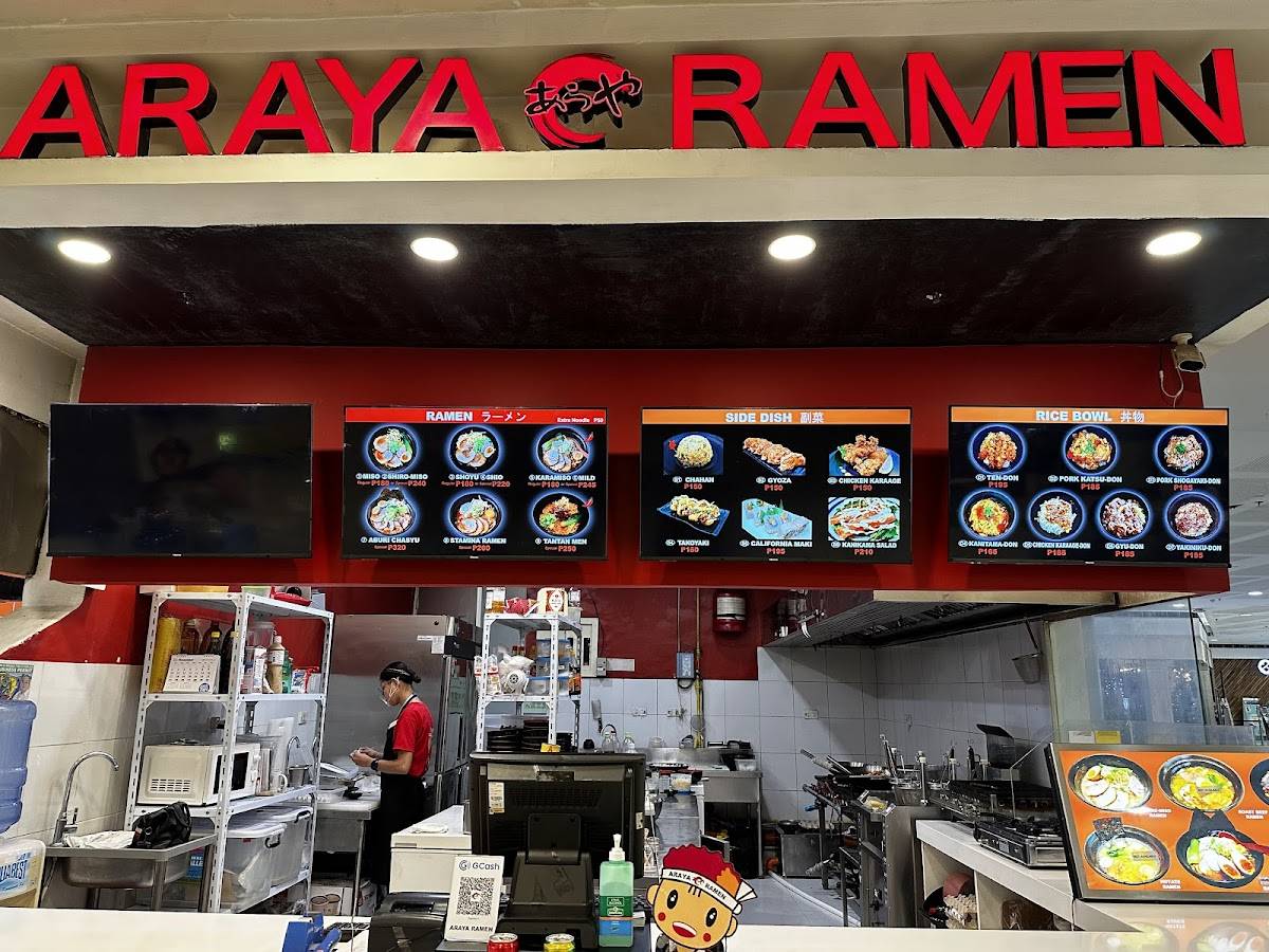 Carta del restaurante Araya Ramen, Parañaque
