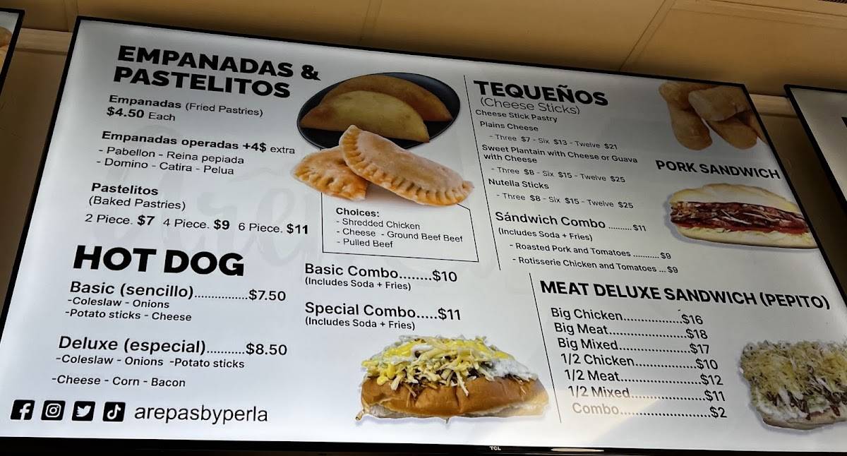Menu at Arepas by perla restaurant, McKinney