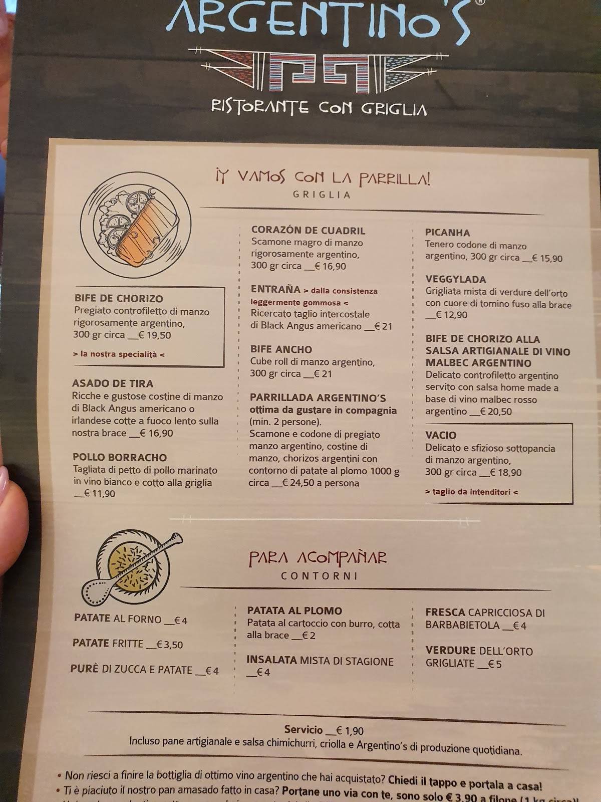 Menu da Argentino'S ristorante, Paderno Dugnano