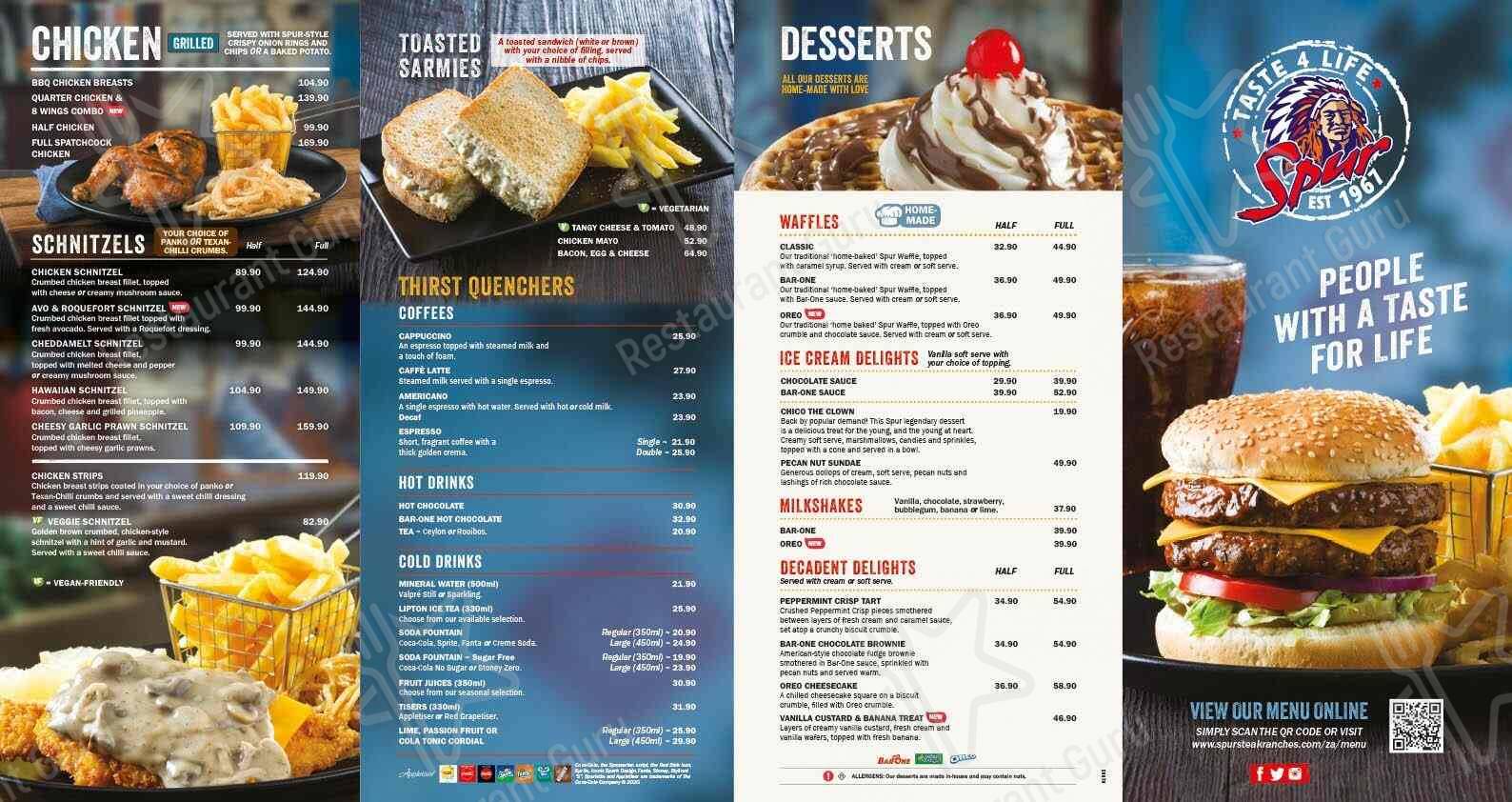 Menu at Arkansas Spur Steak Ranch restaurant, Nelspruit, Shop 15