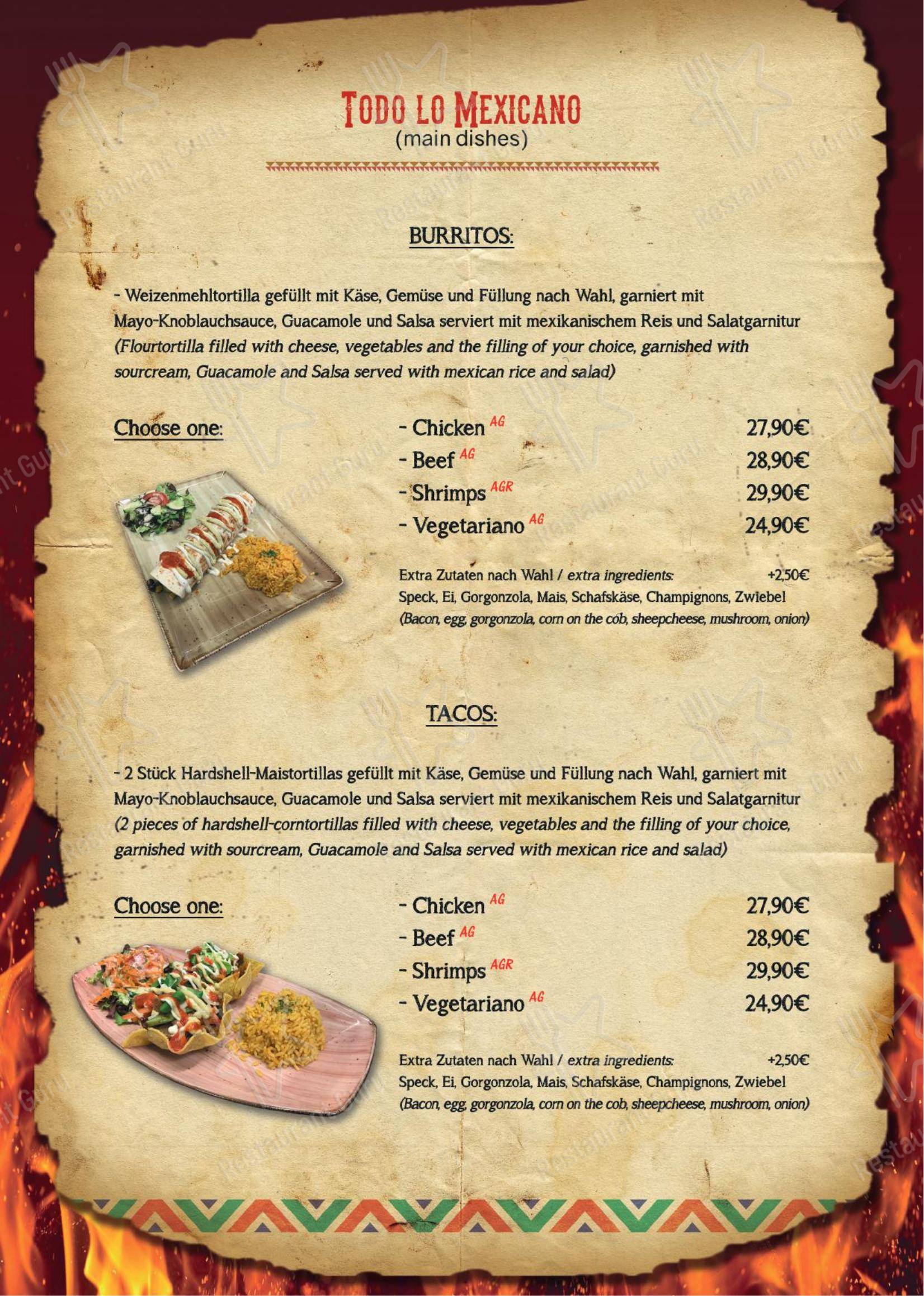 Speisekarte von Arriba Mexicano Restaurant Serfaus, Serfaus