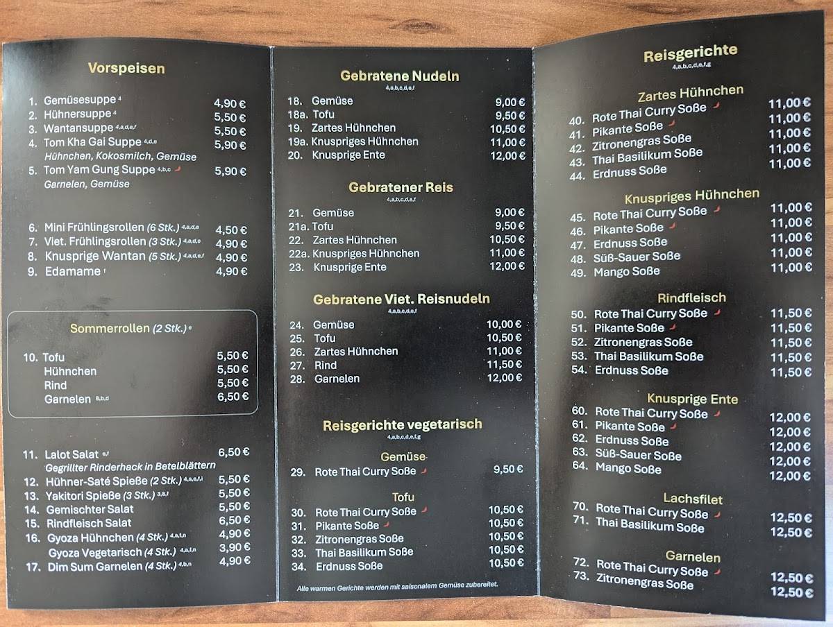 Speisekarte von Asia Bites restaurant, München, Fürstenriederstraße 52