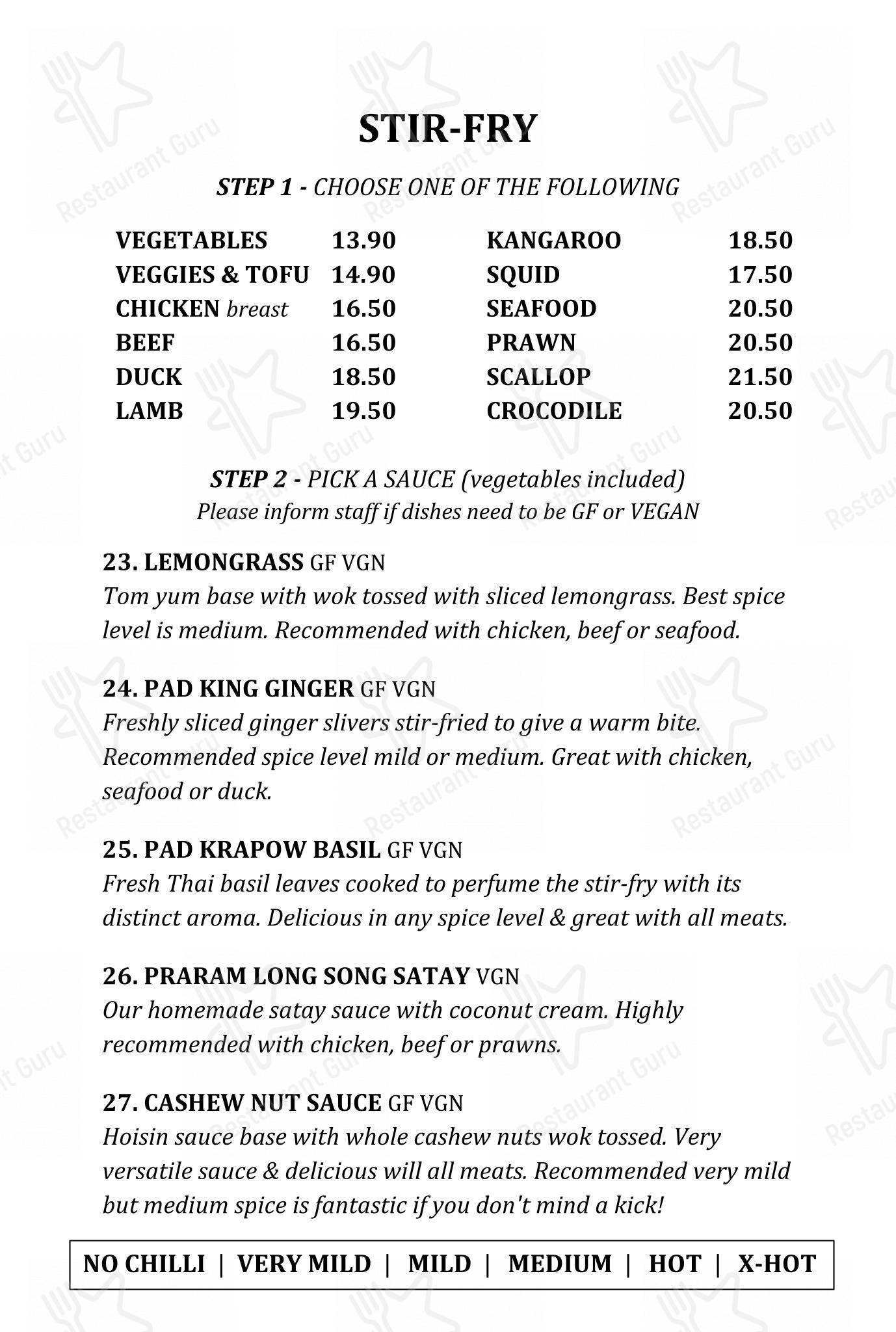 Menu at Asian Central Gawler restaurant, Gawler