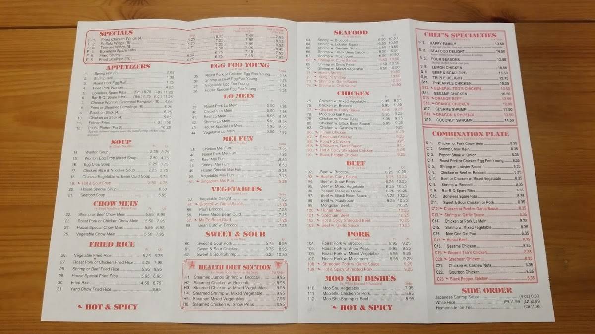 Menu at Asian Taste restaurant, Rincon