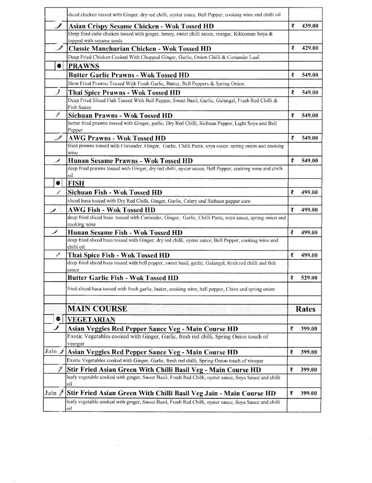 Menu at Namaste Chef by Asian Wok & Grills, Nashik