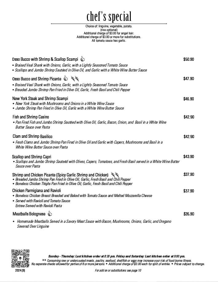 Menu at Assaggio Kailua restaurant, Kailua, 354 Uluniu St #101