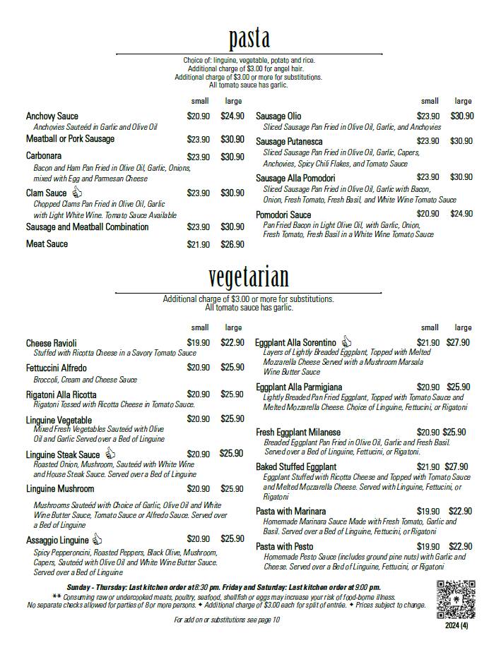 Menu at Assaggio Kailua restaurant, Kailua, 354 Uluniu St #101