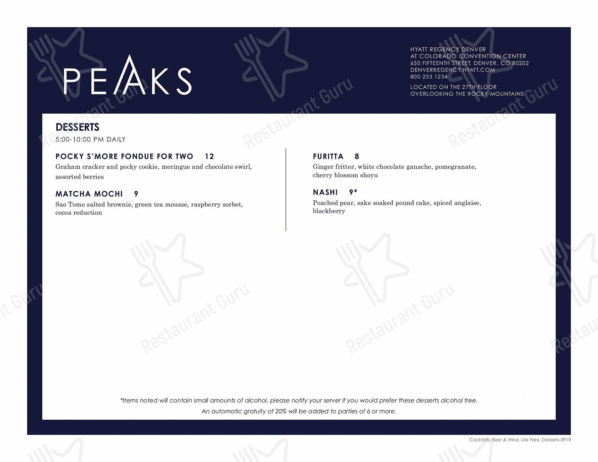Menu at Assembly Hall Bar + Market, Denver