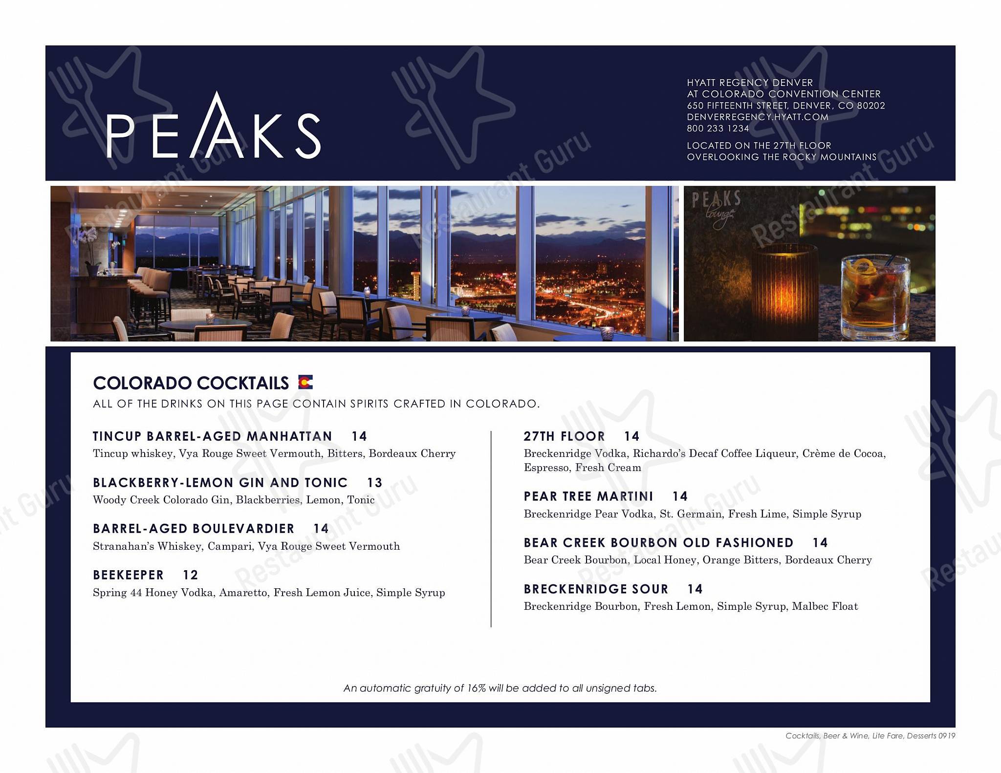 Menu at Assembly Hall Bar + Market, Denver