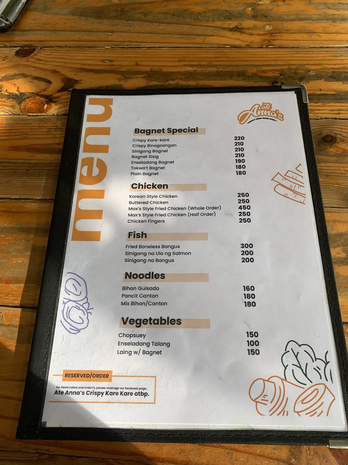 Menu at Ate Anna’s House of Kare Kare - Villamor Pasay City restaurant ...