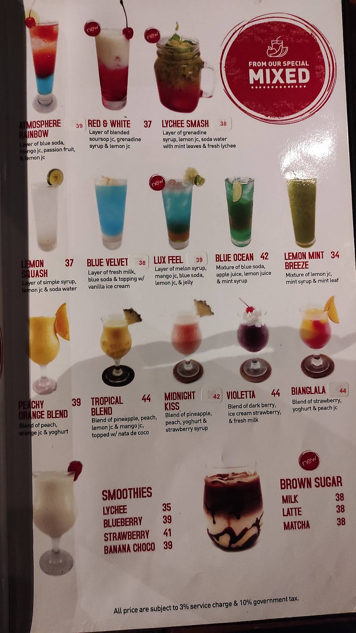 Menu at Atmosphere Resort Café restaurant, Bandung