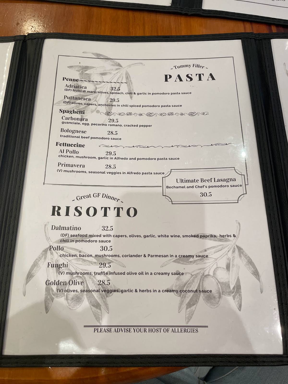 Menu at Golden Olive Restaurant & Pizzeria, Auckland