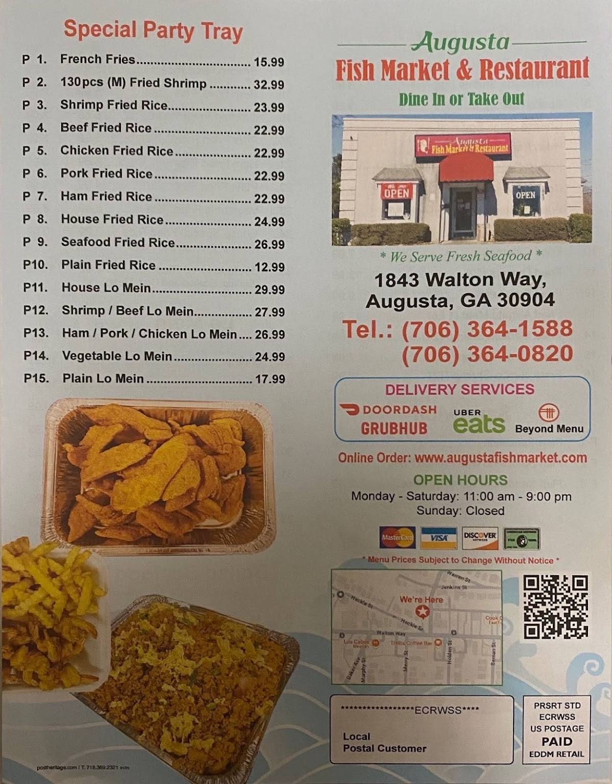 Menu at Augusta Fish Market & Restaurant, Augusta