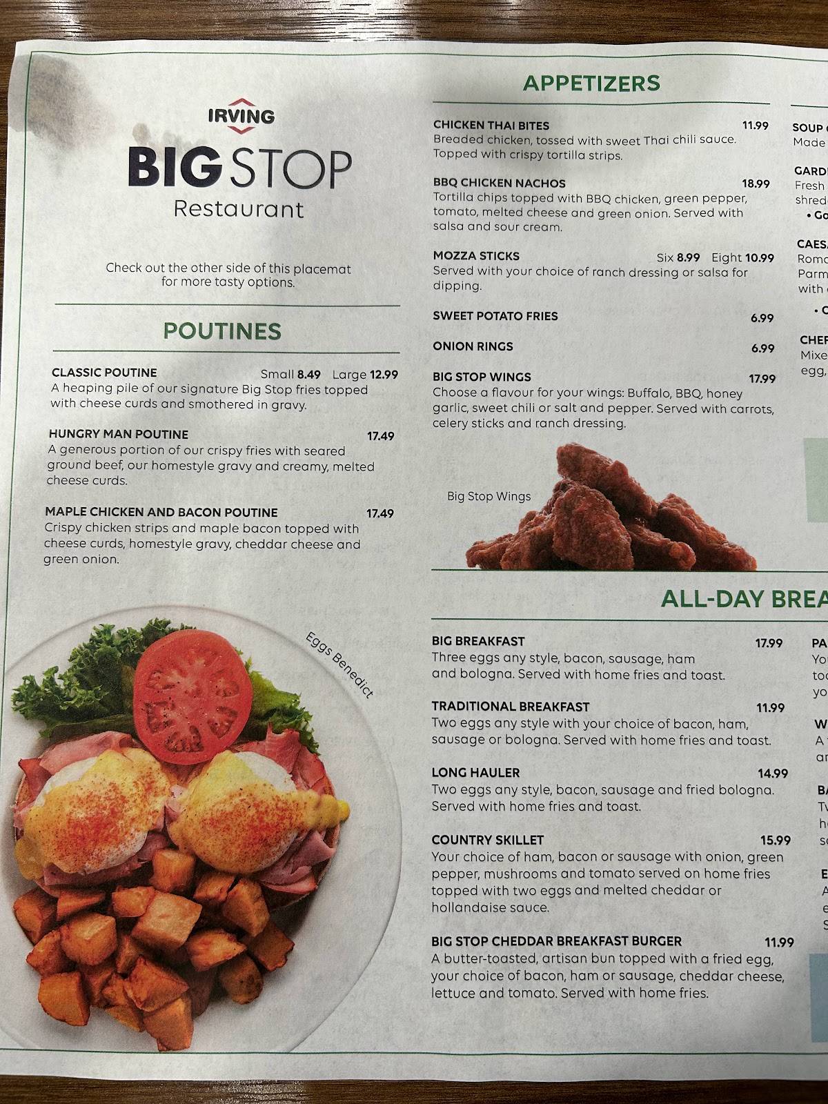 Menu at Aulac Big Stop Restaurant, Aulac, 170 Aulac Rd