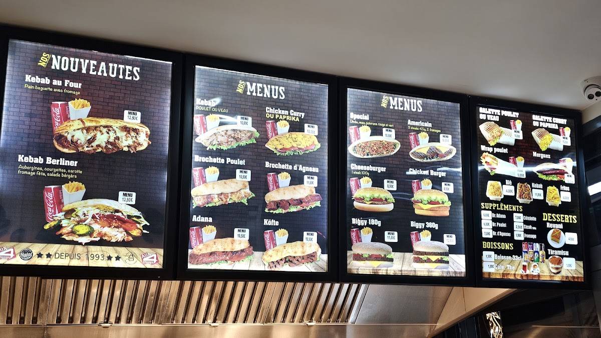 Menu au Aux 4 Freres restaurant, Bobigny