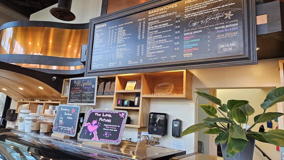 Menu at Ava Roasteria desserts, Lake Oswego