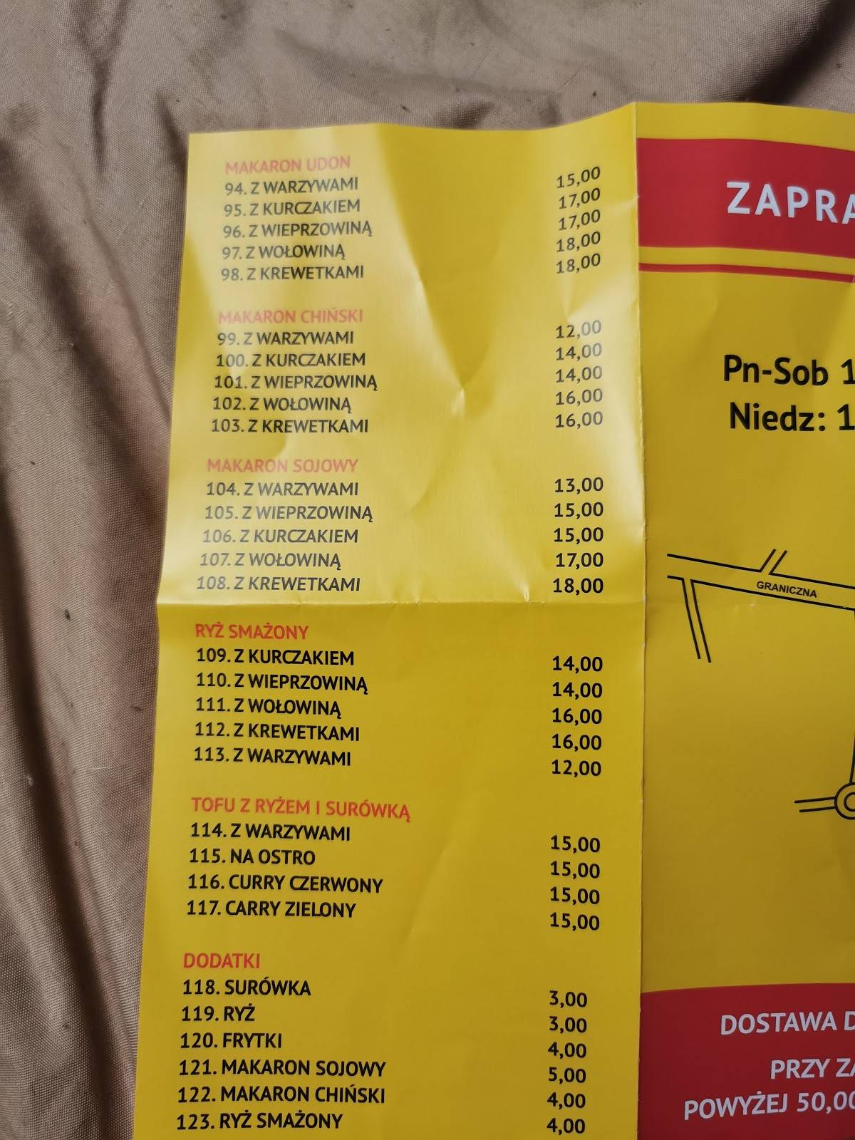 Menu at BAR ASIAN, Swarzędz