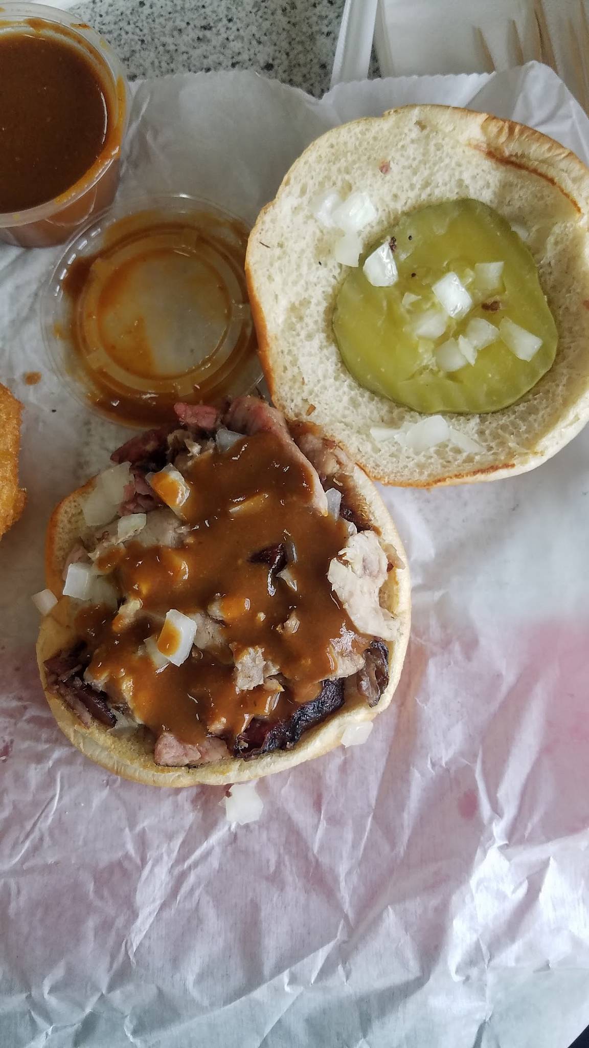 Menu at Hicks Barbeque, Northport, US-43