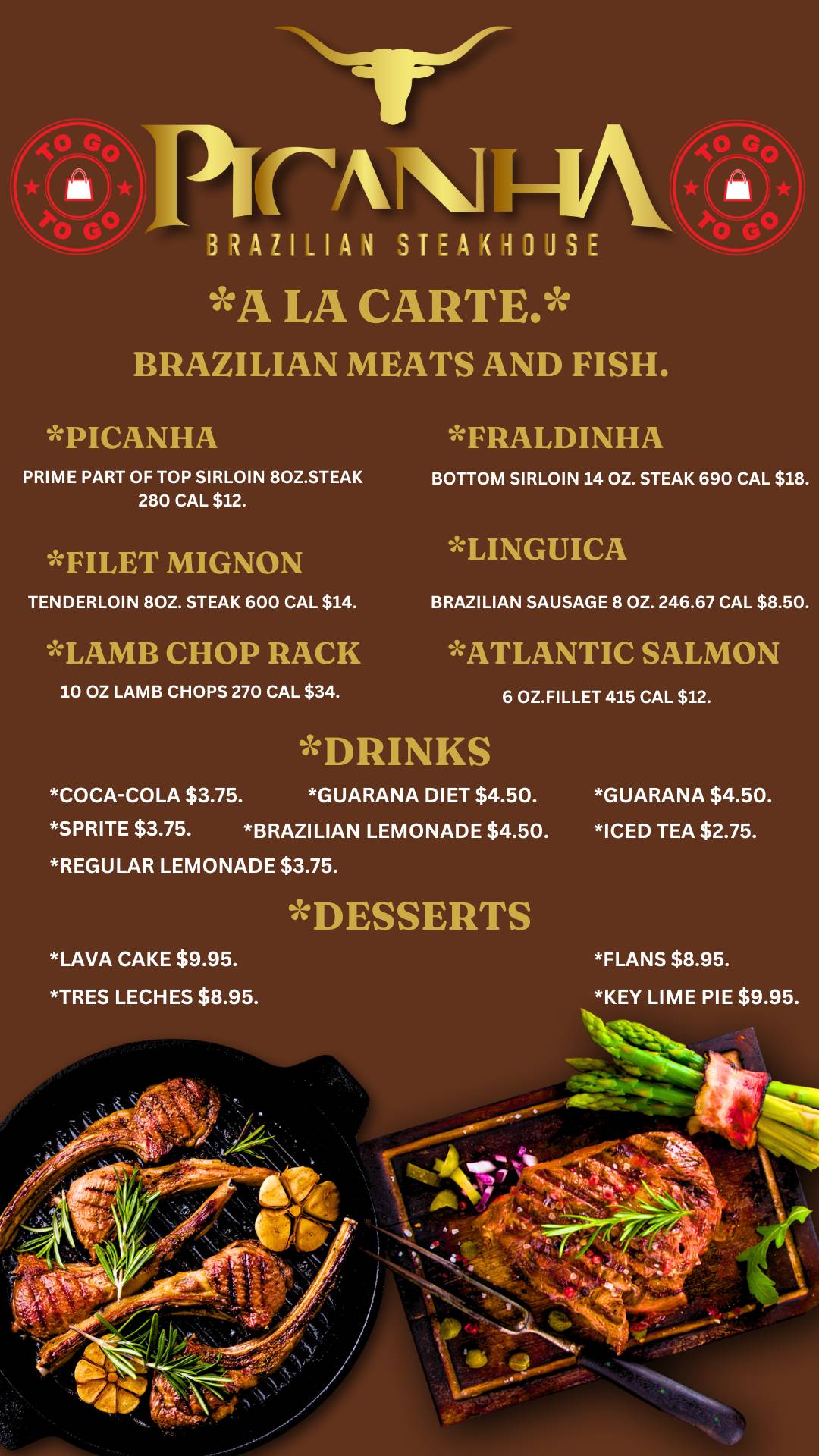 Menu at Picanha Brazilian Steakhouse, Lawrenceville