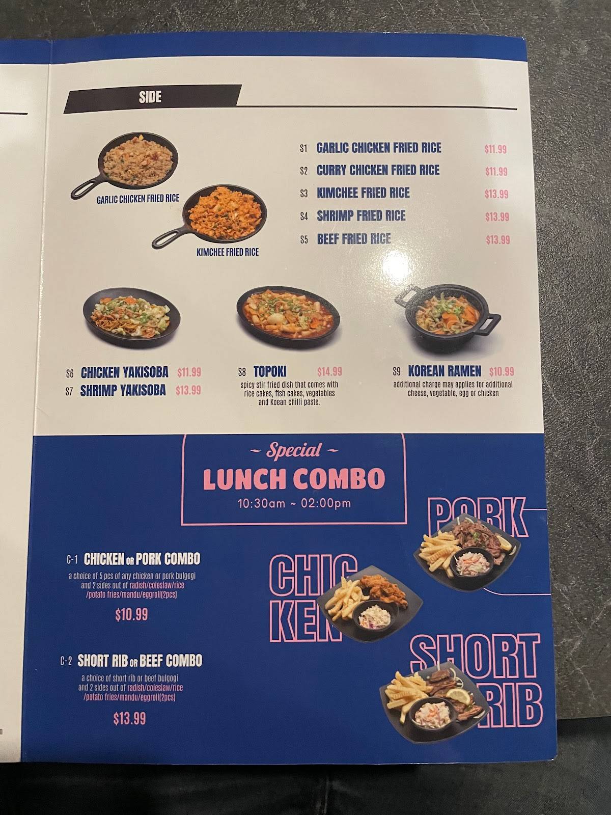 Menu at Sodam Chicken Shoreline BBQ, Shoreline
