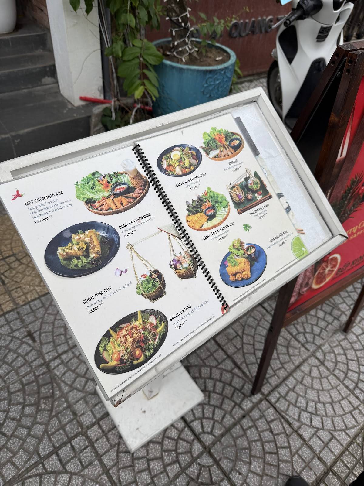 Menu at BẾP KIM restaurant, Da Nang, 37 Quang Trung