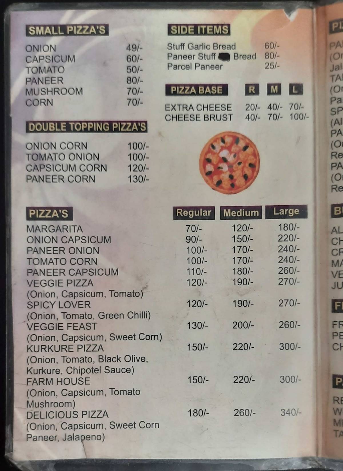 Menu at BIG SLICE PIZZA FAMILY RESTAURANT, Ambala