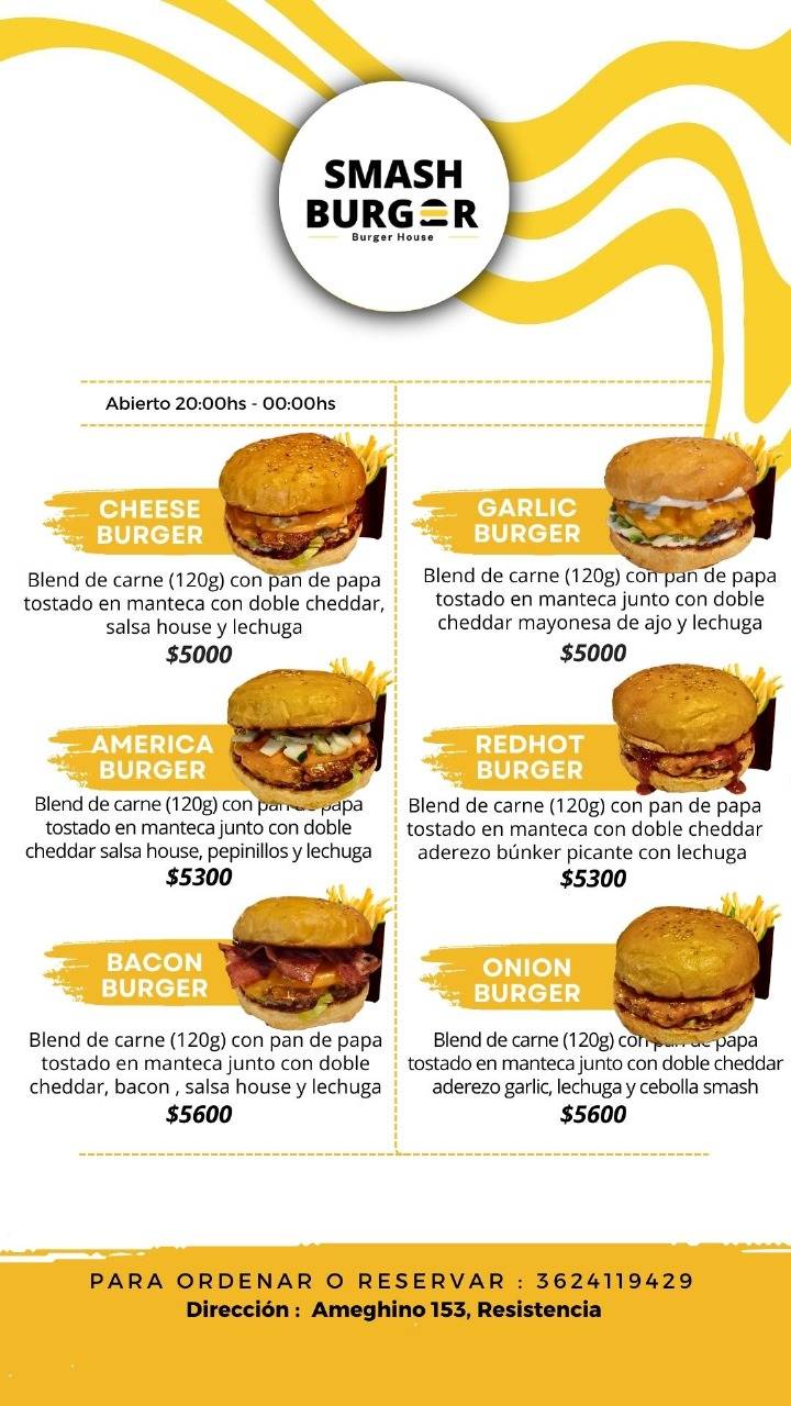 Menu at BUNKER BURGER restaurant, Resistencia