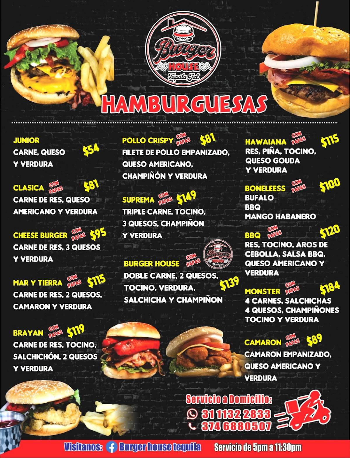 Carta del restaurante BURGER HOUSE TEQUILA, Tequila