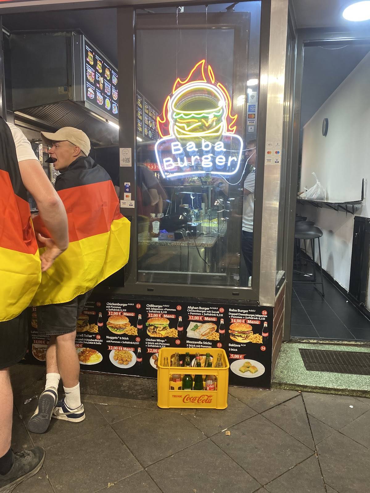Menu at Baba Burger restaurant, Frankfurt