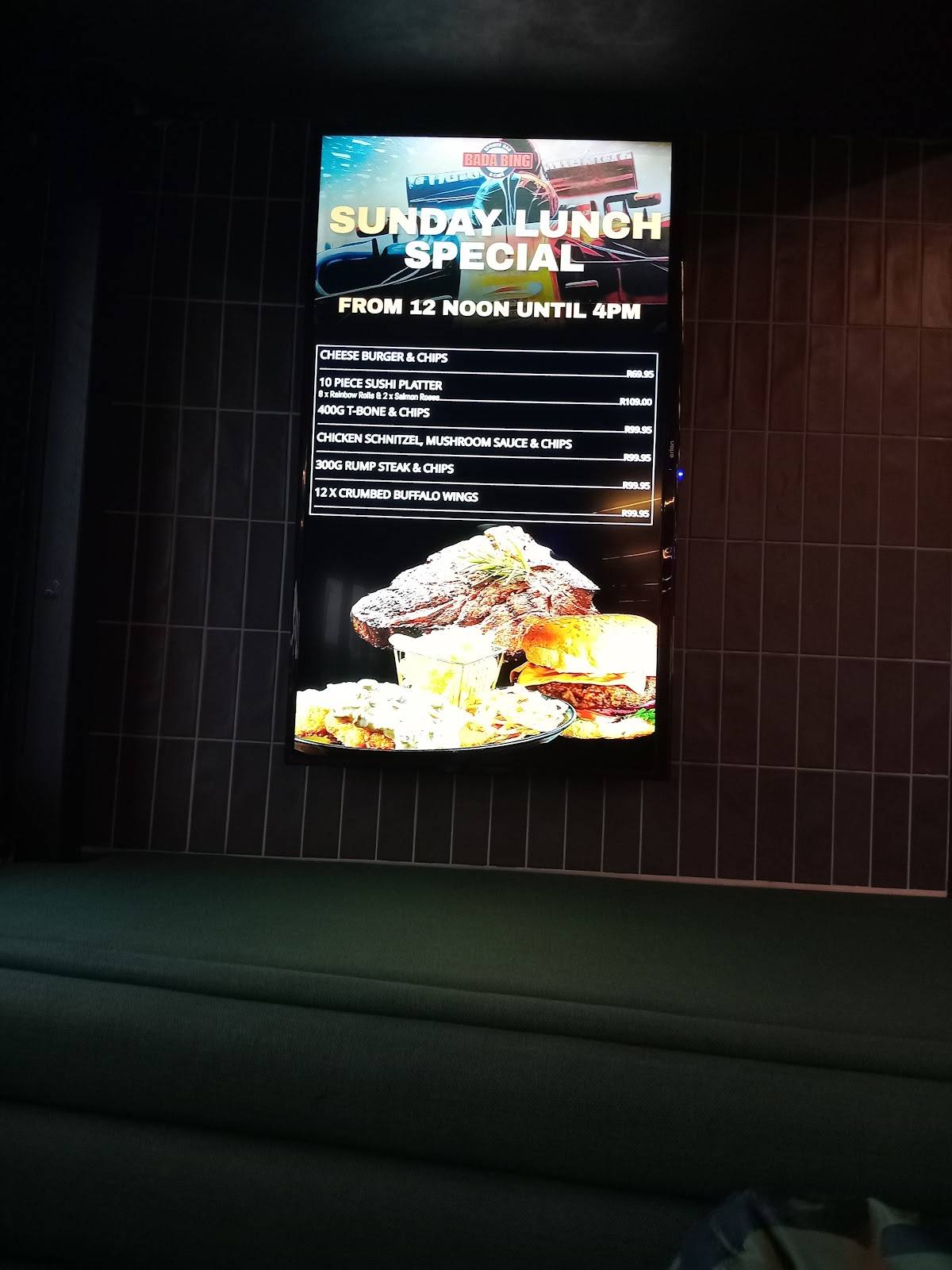 Menu at Bada Bing Sportsbar & Cafe, Boksburg