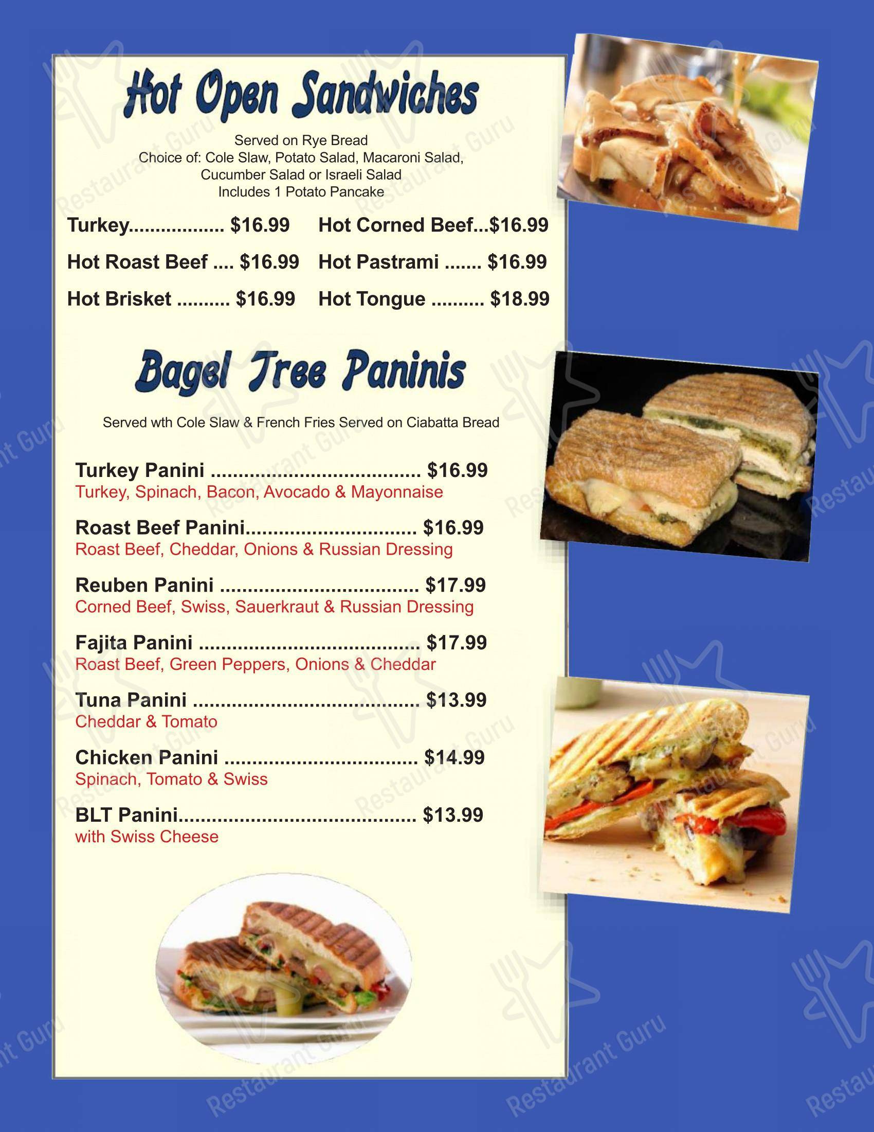Menu at Bagel Tree Restaurant, Delray Beach