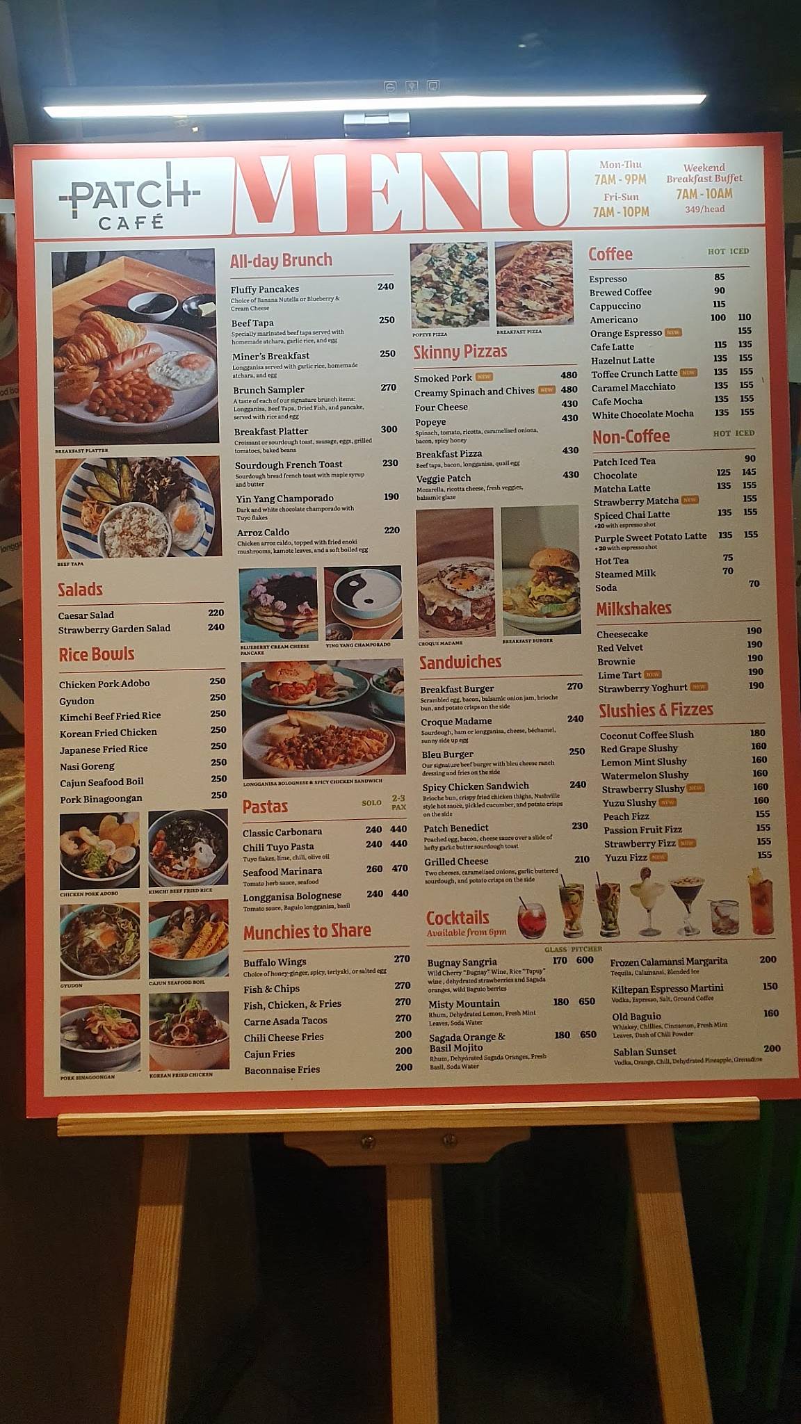 Menu at Patch Cafe, Baguio, Bloomfield Hotel