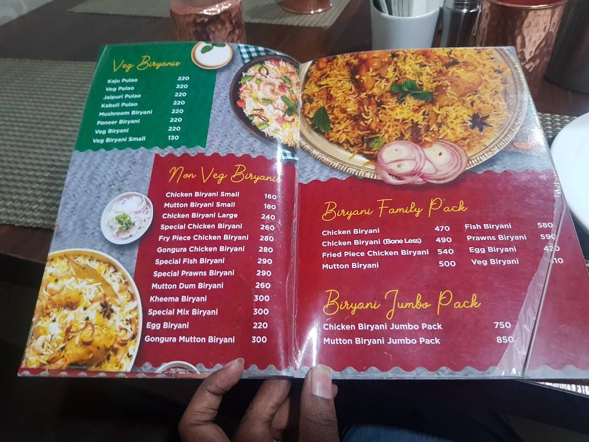 Menu at Bahar Biryani Cafe, Hyderabad, 8-15-142