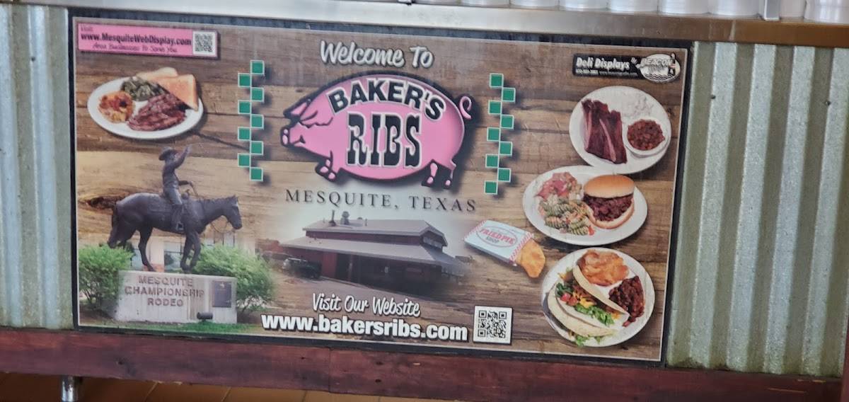Menu at Baker's Ribs BBQ, Mesquite, N Galloway Ave