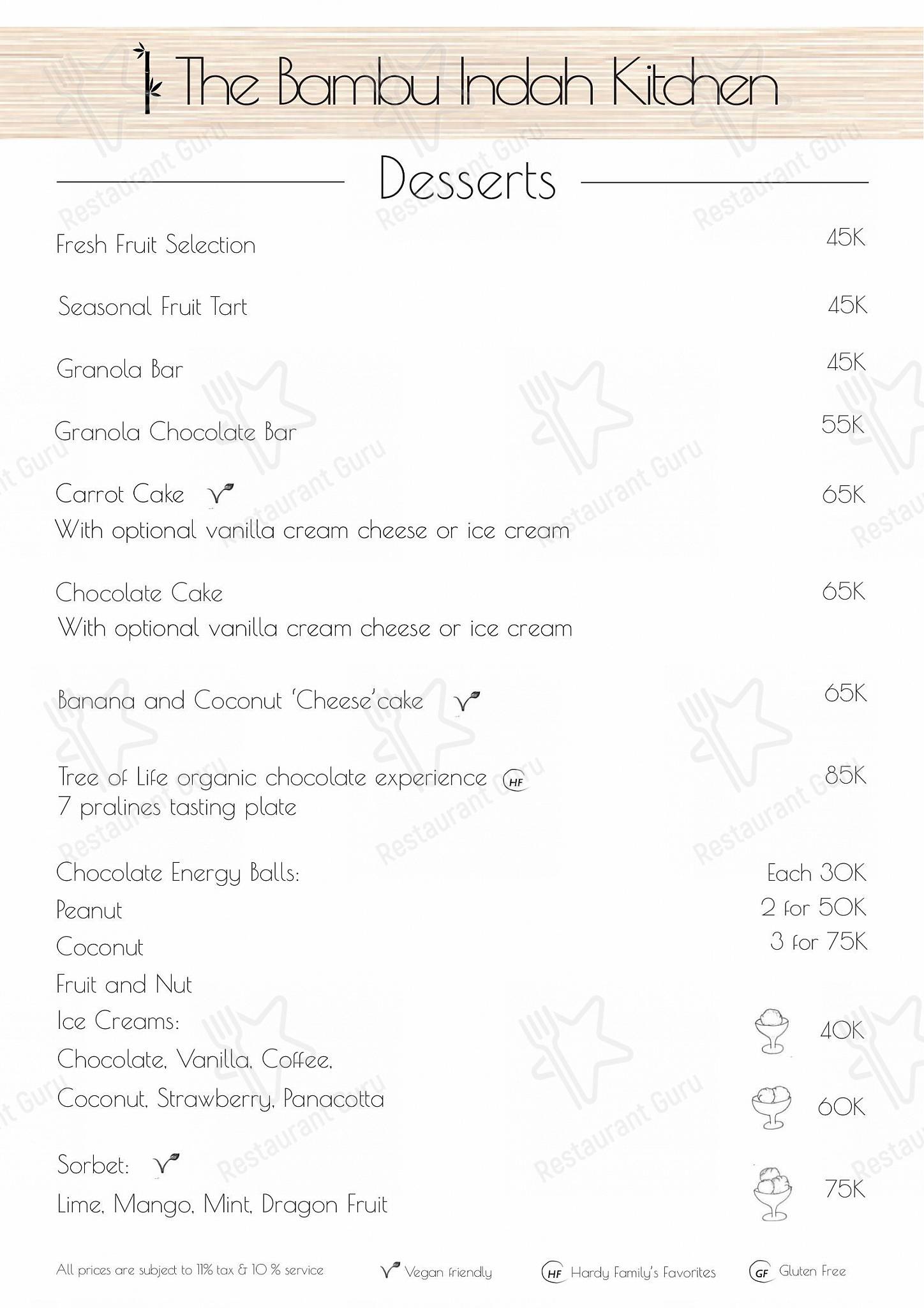 Menu at ELEVATOR Sunset Bar - Bambu Indah Resort, Sayan