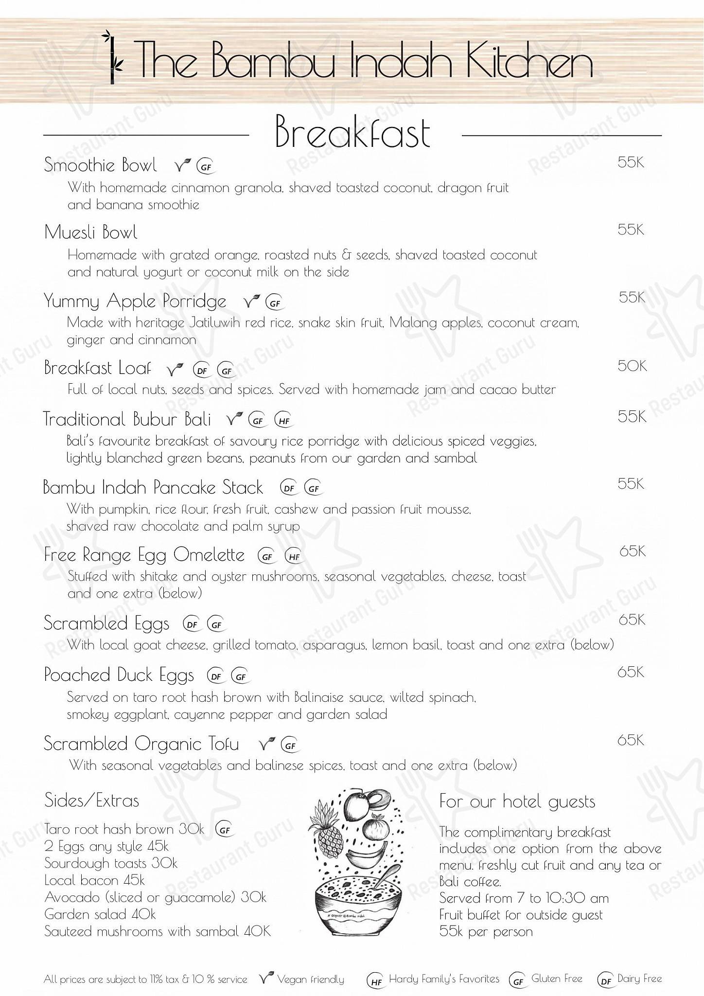 Menu at ELEVATOR Sunset Bar - Bambu Indah Resort, Sayan