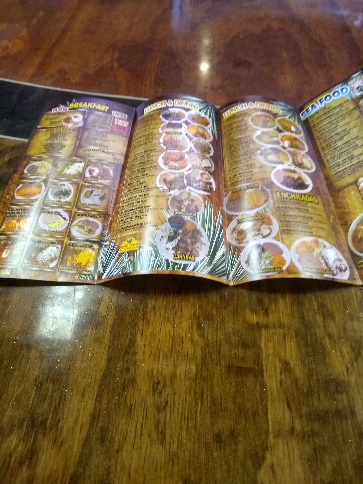 Menu at Bandera Jalisco restaurant, San Antonio, Nacogdoches Rd